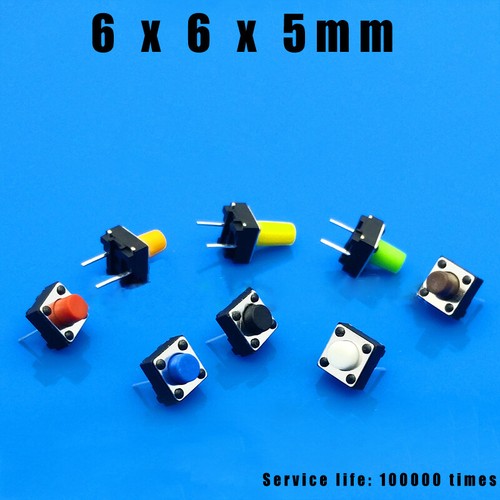 6 x 6 x 5mm Mini Taster Drucktaster Klein Mikroschalter DIP 2 SPST 2 ...