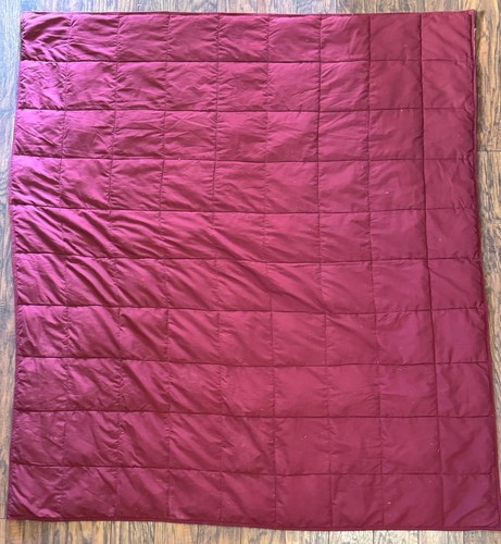 Burgundy Velour Down & Feather Throw Car Blanket Quilted 52 X 64 VG ...