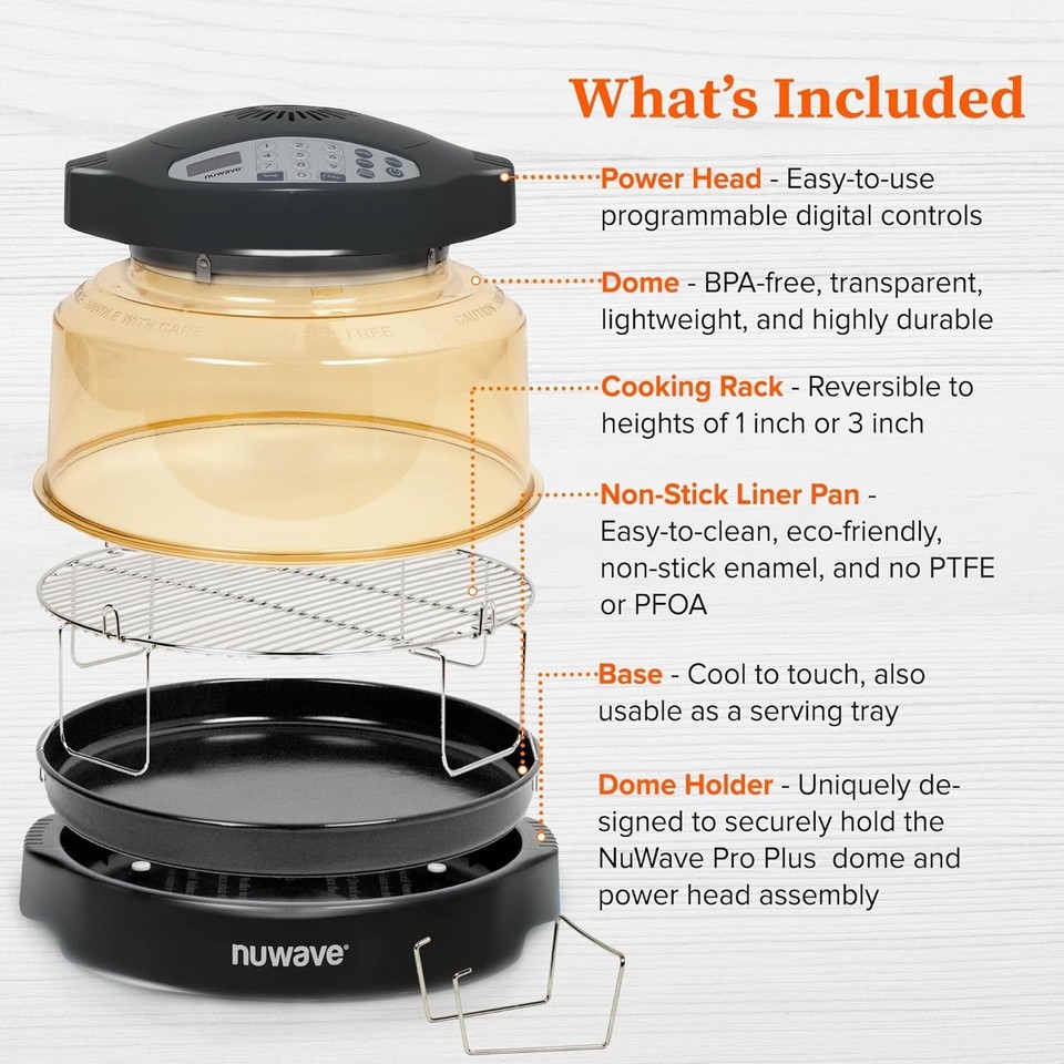Nuwave Oven Pro Plus Air Fryer Countertop InfraRed 2025 Advanced ...