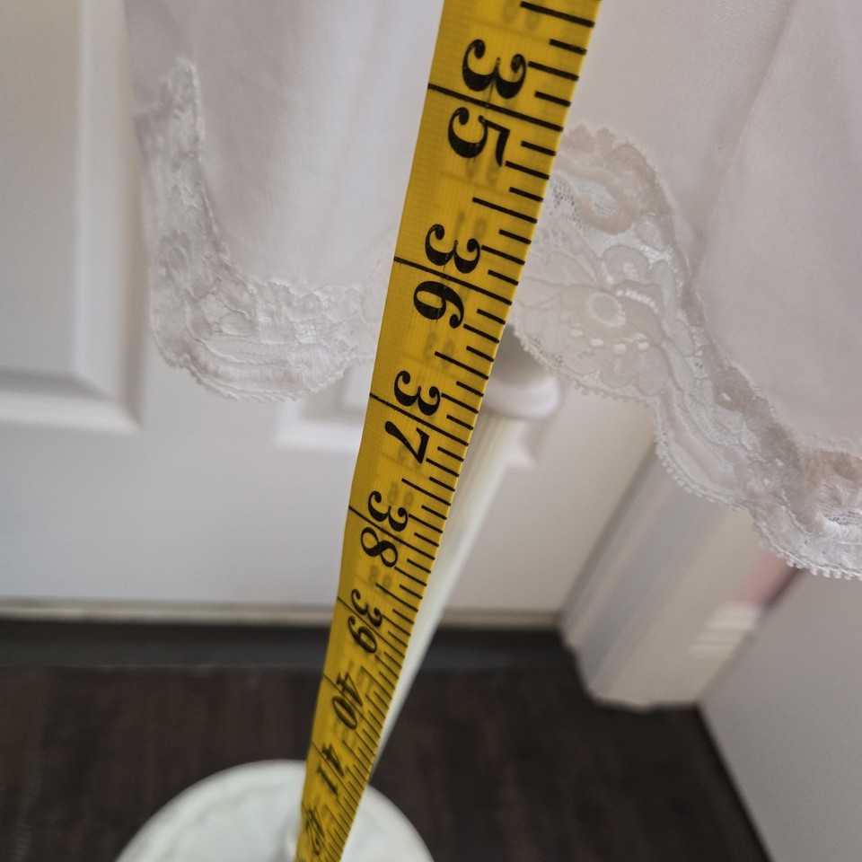 Vintage ShadowLine White Full Slip Size 40 Nylon Lace Nightgown Lingerie USA | eBay