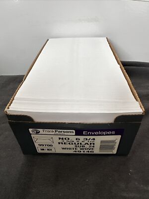 Frank Parsons 3-5/8" X 6-1/2" # 6-3/4 Envelopes 500 Count White Woven ...