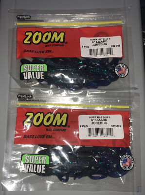 2 Packs Zoom Super Salty Plus 6” Lizard Junebug | eBay