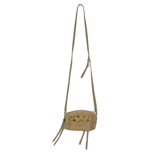 Junior Drake Purse Womens Beige Tan Leather Studded Crossbody Shoulder ...