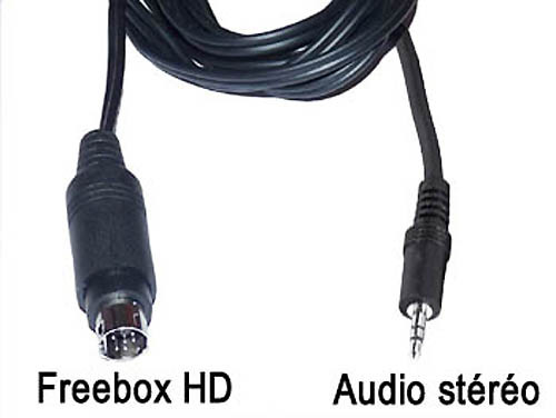 Cable audio stéréo mini-din 9 broches pour Freebox HD vers jack 3.5mm ...