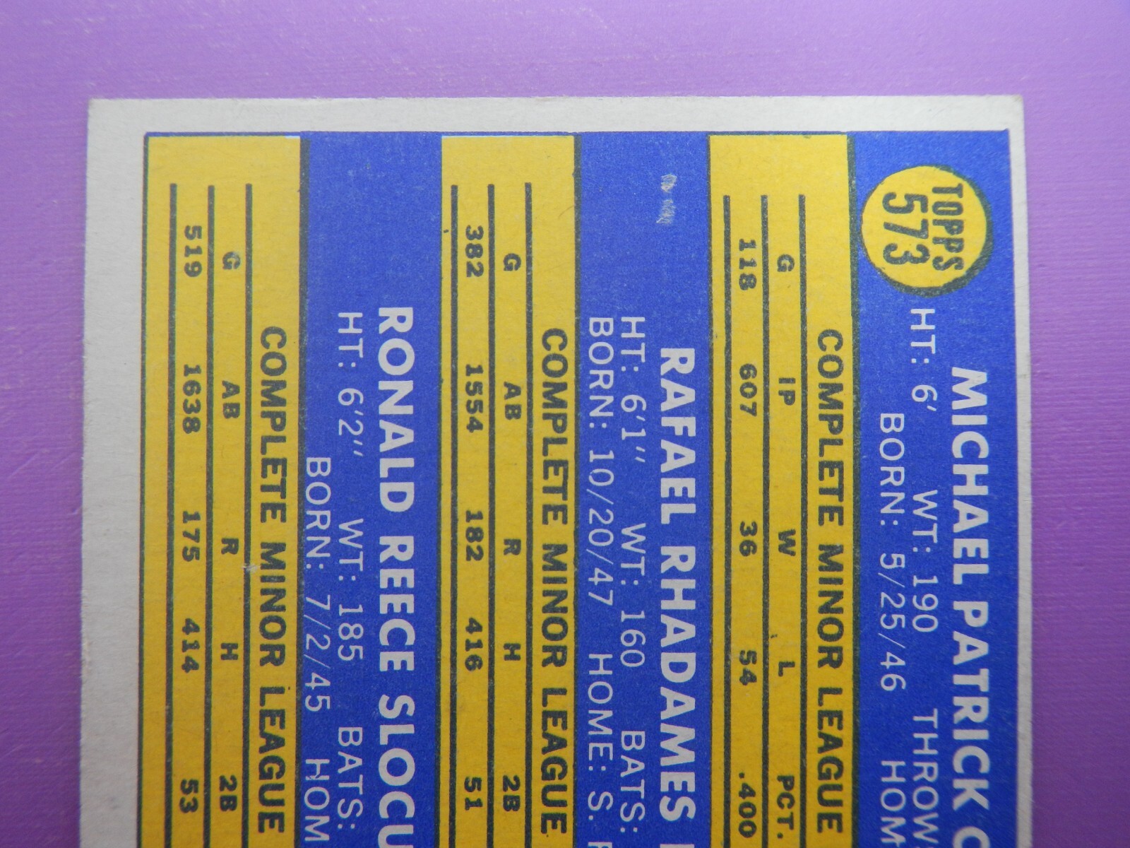 1970 Topps Baseball Mike Corkins Rafael Robles Ron Slocum Padres RC ...