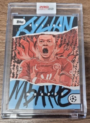 Topps Project 22 Kylian Mbappé Mbappe by artist Dan Leydon 6/22 red ...