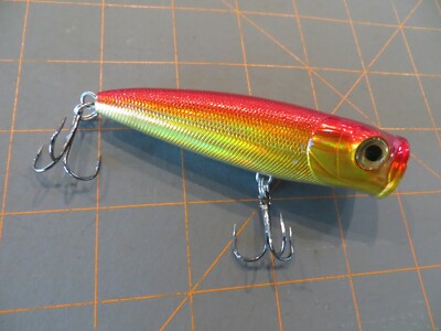 Topwater Popper - Red & Gold - 3 1/2 inch | eBay