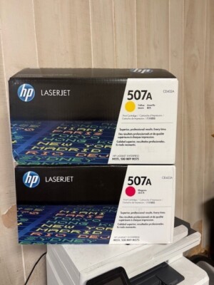 GENUINE HP 507A MAGENTA CE403A & CE402A YELLOW.. Open Box, Open Bag NEW ...