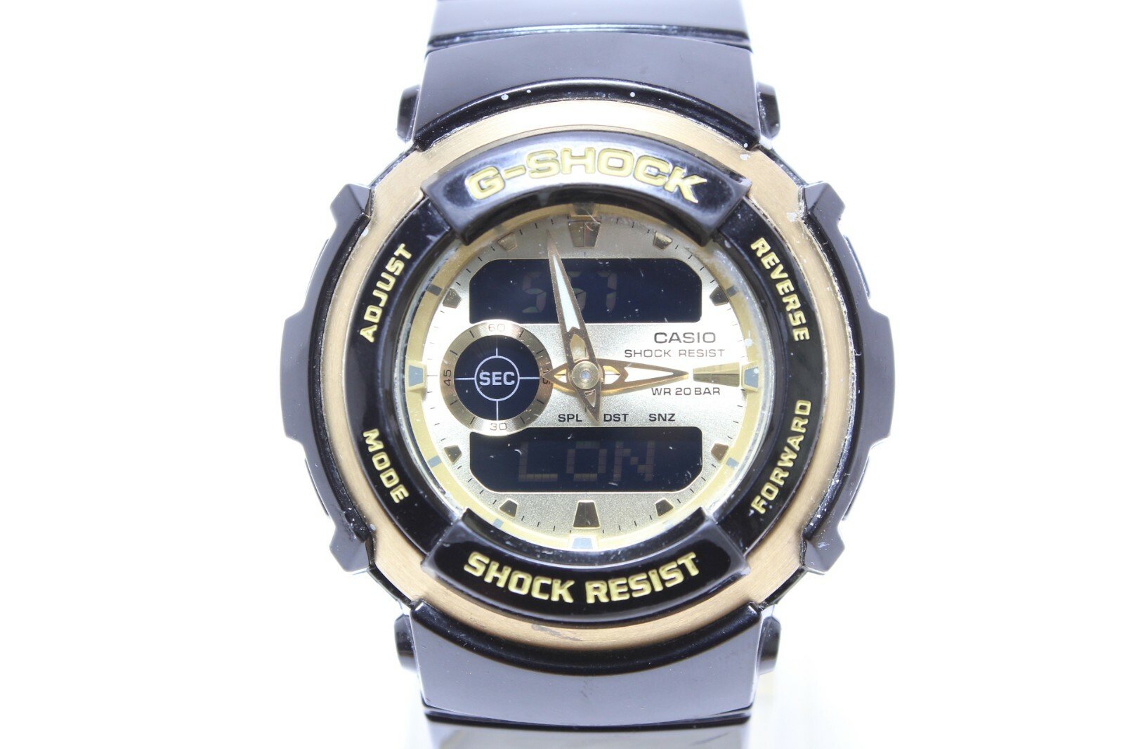 CASIO G-300G Black Gold Digital Analog Motor sport G-Shock resistant ...