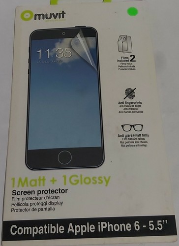 Neuf 2 Pk Clr Film Protection Écran 1 Mat,1 Brillant / IPHONE 6 -5.5 ...