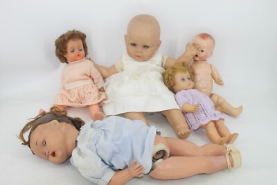F x5 Vintage Collection Of Dolls Inc. Large Baby Doll, BND London etc ...