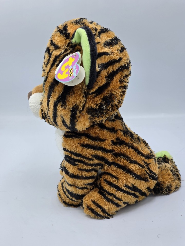 MEDIUM 9" - STRIPES the TIGER - Ty - SOLID EYES Beanie BUDDY SIZE Boos ...