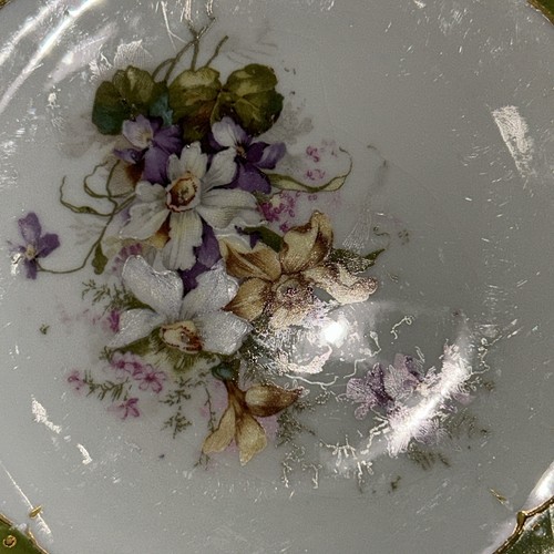 RS Prussia Antique chartreuse Bowl With Flowers & Gold Trim | eBay