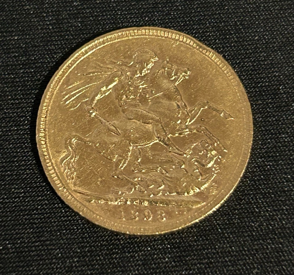 1898 Full Gold Sovereign Melbourne 22 Carat Gold - Queen Victoria ...