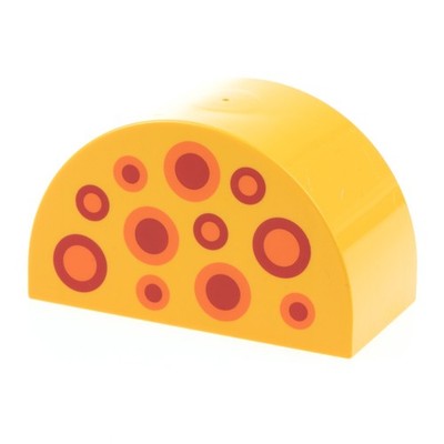 1x LEGO Duplo Construction Stone 2x4x2 Bright Orange Twice Curved ...