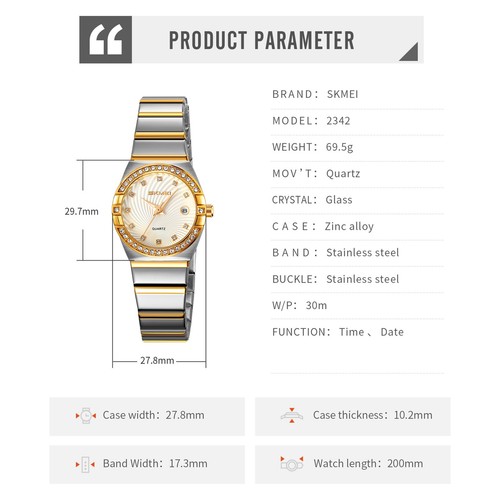 Women's Watch Luxury Ladies Watch Quartz Wristwatch 3ATM Waterproof St ...