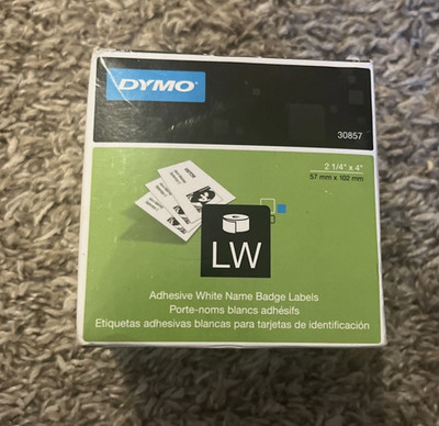 Sealed DYMO Self-Adhesive Name Badge Labels 2-1/4 x 4 White 30857(K5 ...