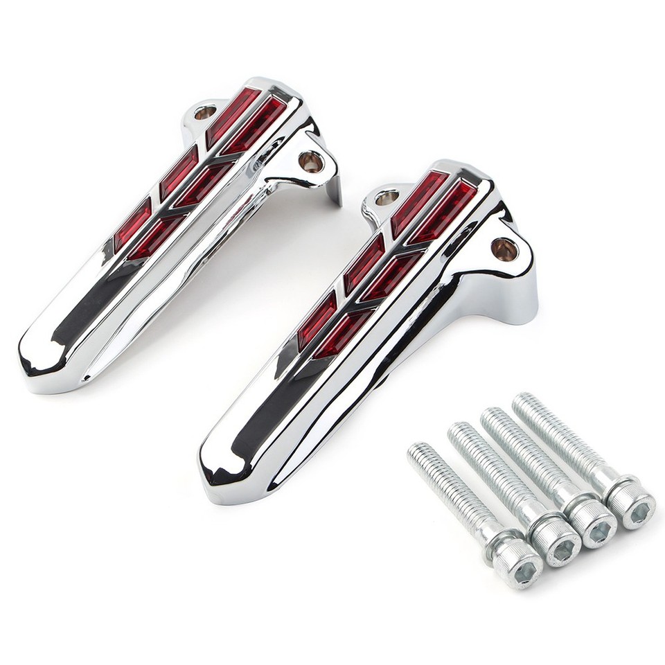 Front Lower Fork Leg Cover LED Light Smoke For Harley FLHT FLHX FLHR ...