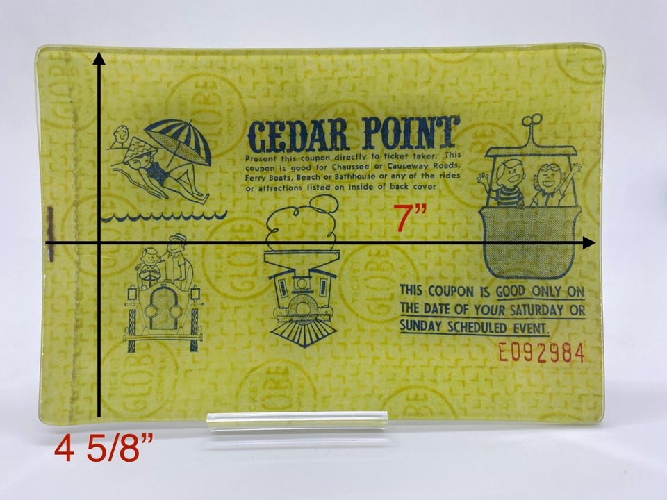 Cedar Point Souvenir Dish-Sandusky OH-Vintage Ticket-Causeway Roads ...