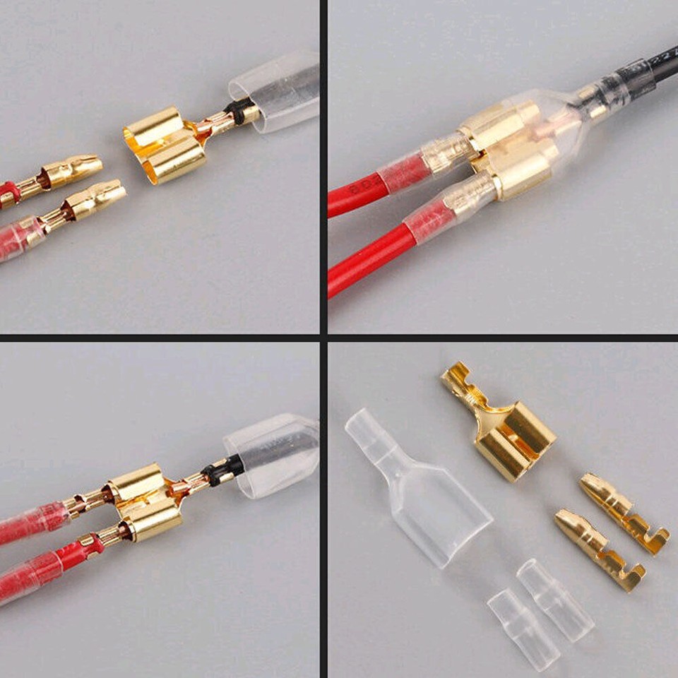 10 Sets 1 Female 2 Male 4.0 Bullet Crimp Terminal Car Electrical Wire ...