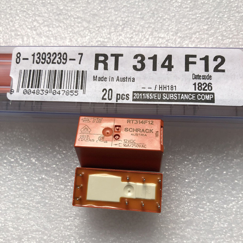 RT314F12 Tyco Electronics Power Relay 16A 250VAC 12VDC 9 Pins (Set of 5 ...