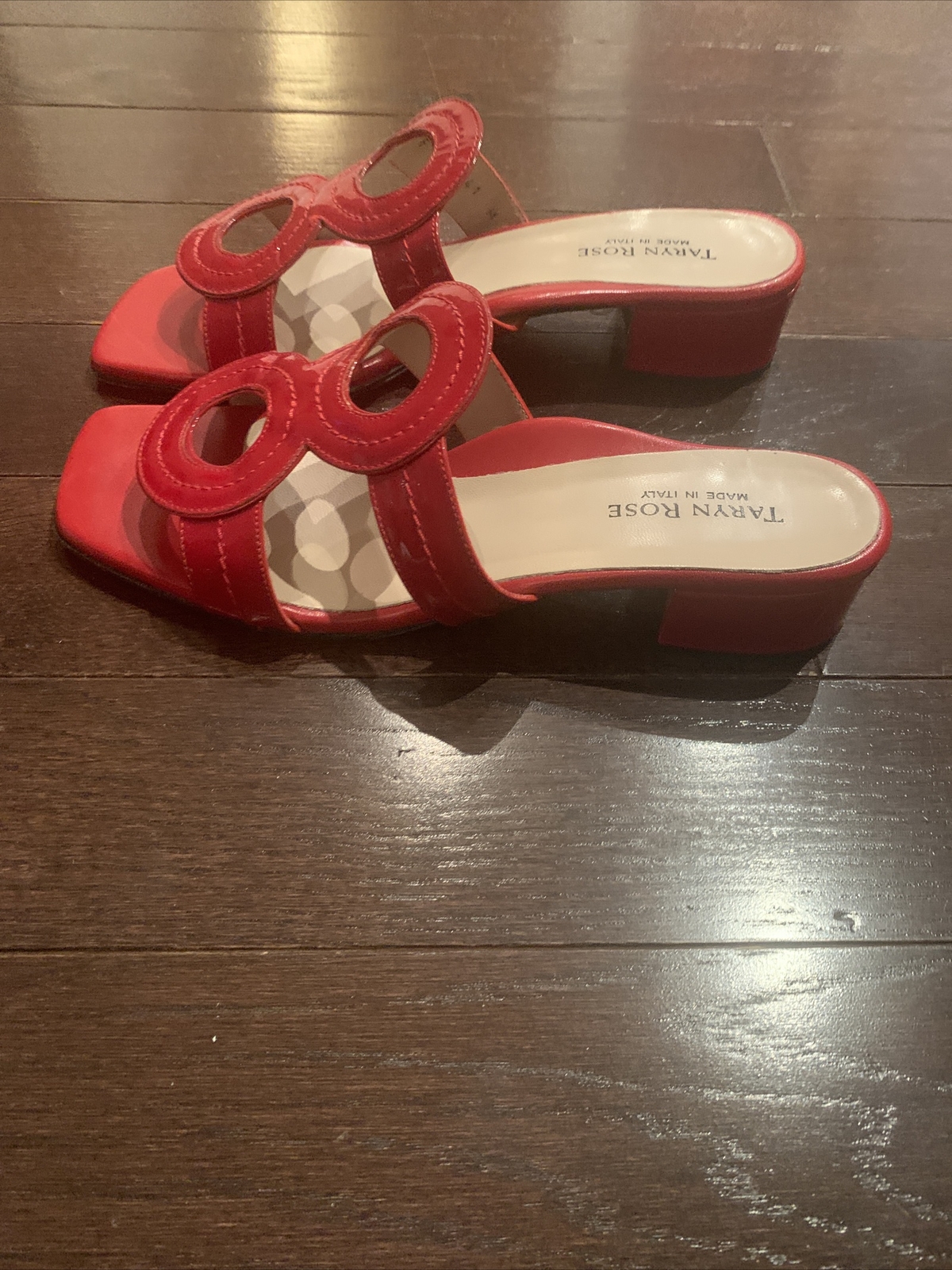 Women’s Taryn Rose Red Patent Leather Sandals, Size 41 - Gem