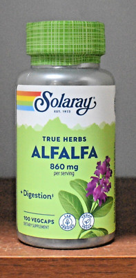 Solaray Alfalfa 100 Capsules 860 mg Medicago sativa Whole Leaf 100 ...