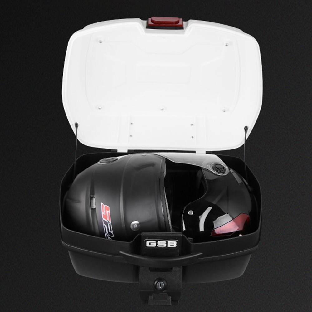 35L Motorcycle Tail Box Motorbike Helmet Storage Box Plastic Black ...