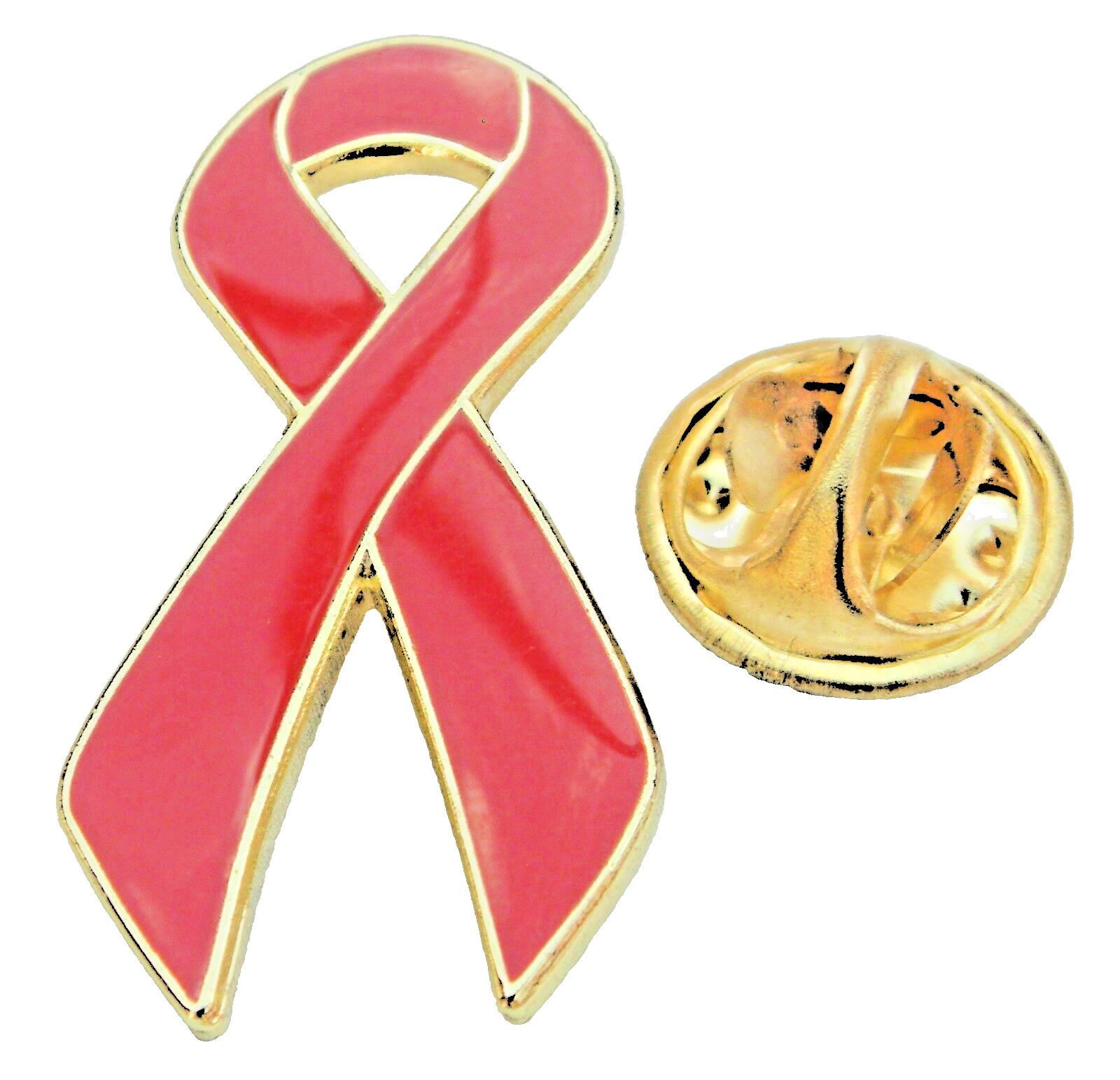 Red Awareness Ribbon Pin Badge Brooch | eBay