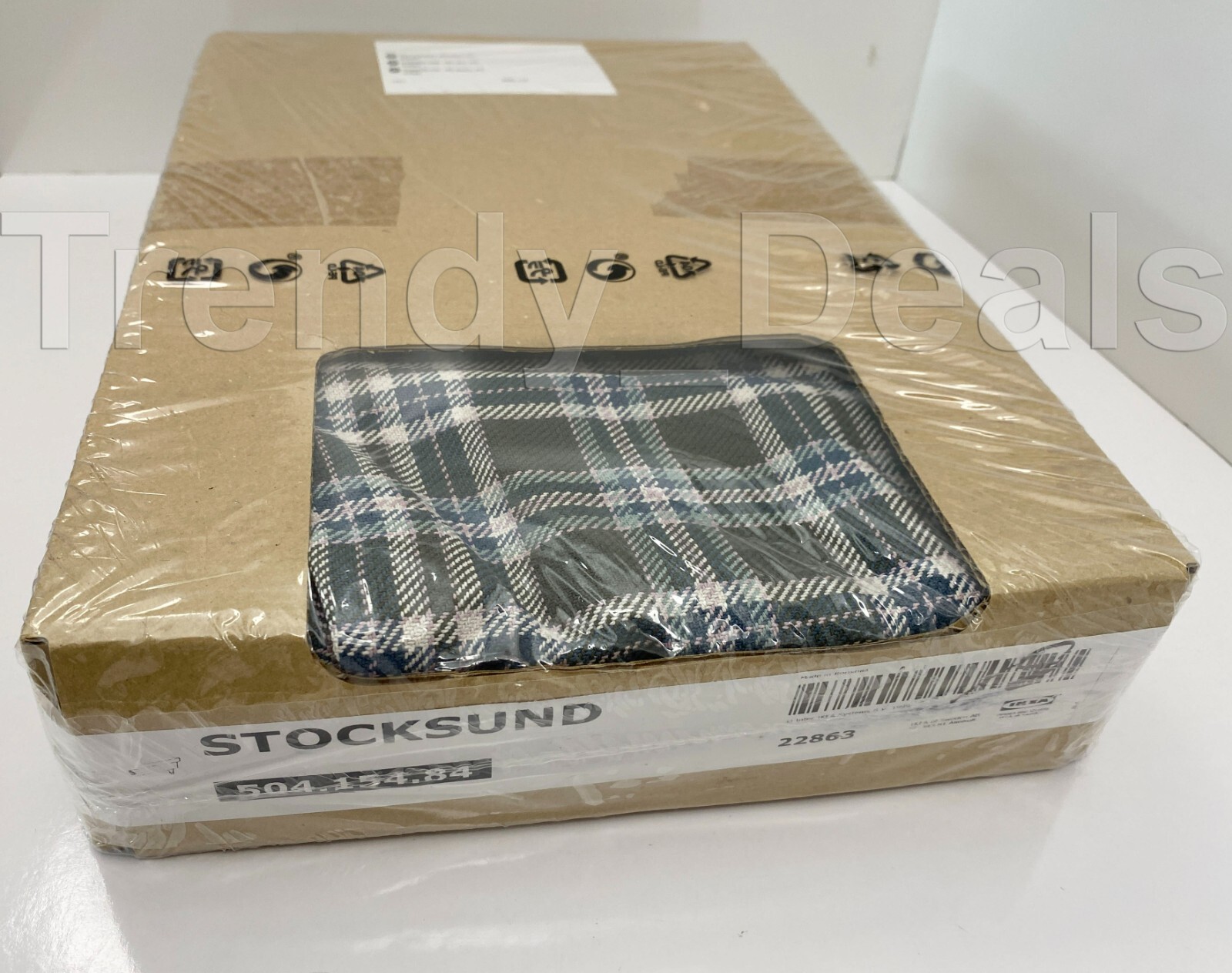 Ikea STOCKSUND Bench Ottoman Cover Segersta Multicolor Plaid 504.154.84 ...
