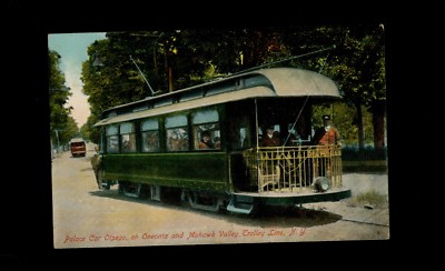STUNNING Oneonta NY ca. 1905 Palace Car Otsego - Mohaw Valley Trolley ...