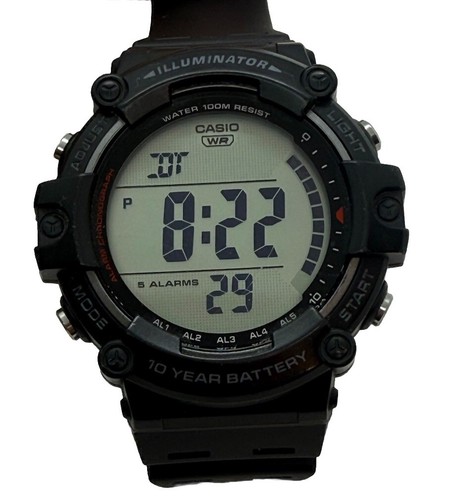 Casio Illuminator Watch Men's 50mm Black WR100M Digital 5 Alarms 3502 ...