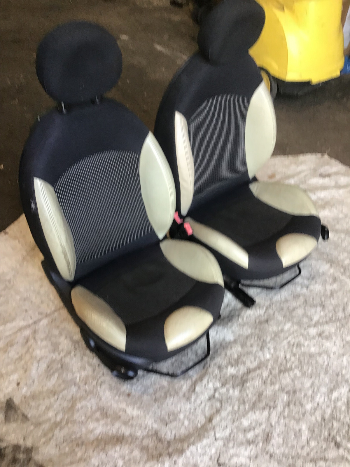 BMW Mini Cooper S R56 2006-2013 FULL SET Black & Cream Half Leather ...