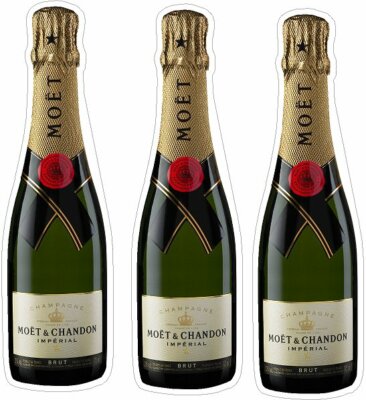 MOET & CHANDON Beer bottles Sticker Decal Window bar pub x3 | eBay UK