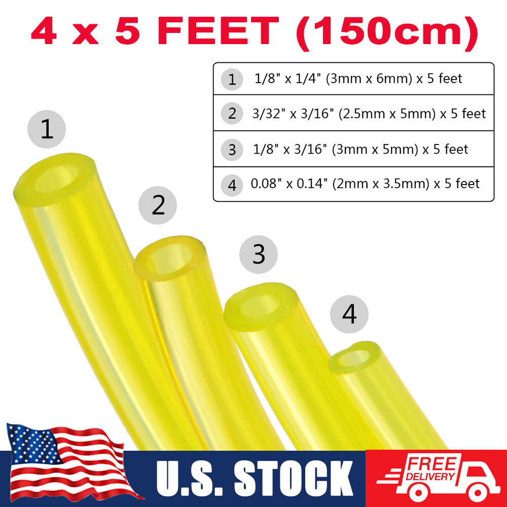 4 Sizes 20Feet Petrol Fuel Gas 1/8" Line Pipe For Trimmers Blowers Weed ...
