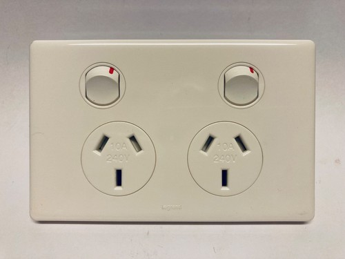 HPM / Legrand - XL Life Double Power Point Flush Mount - GPO 10A 250V ...