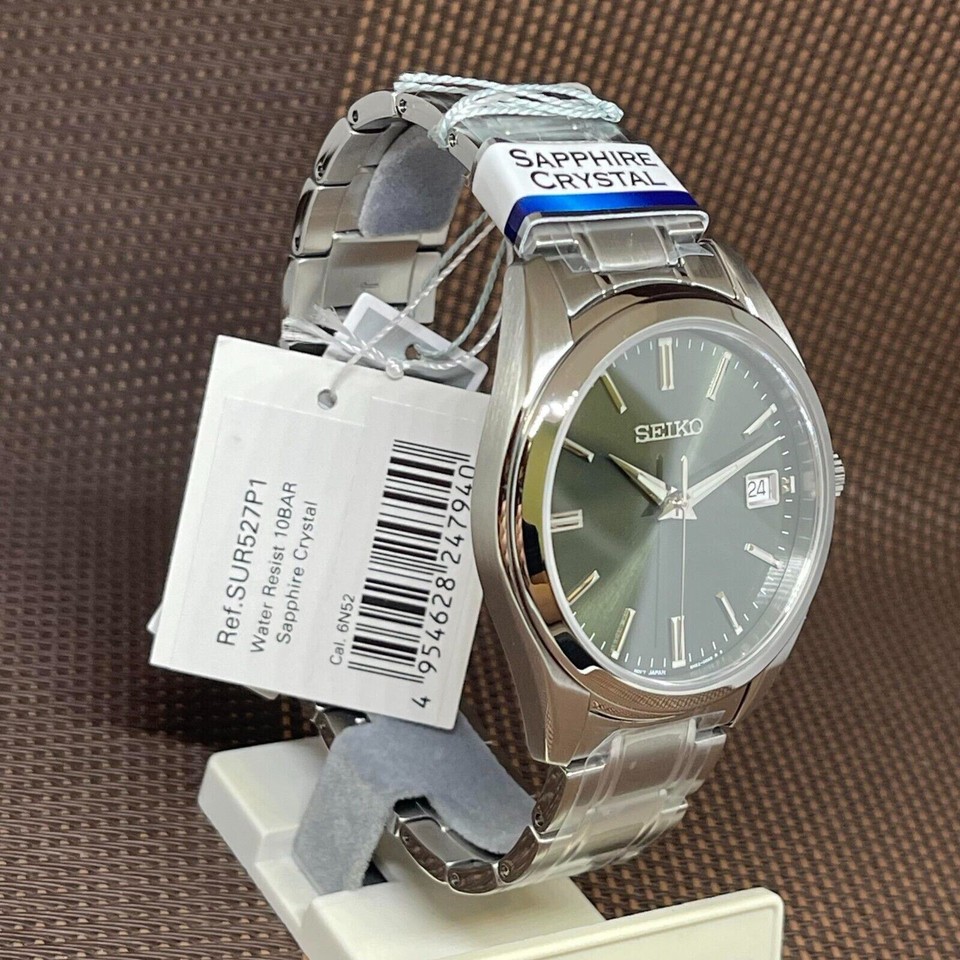 Seiko SUR527P1 Conceptual Quartz Elegant Green Analog Sapphire Men's ...