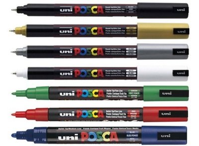 POSCA Best Sellers - 7 Marker Pen Set - Mixed Sizes & Colours ...