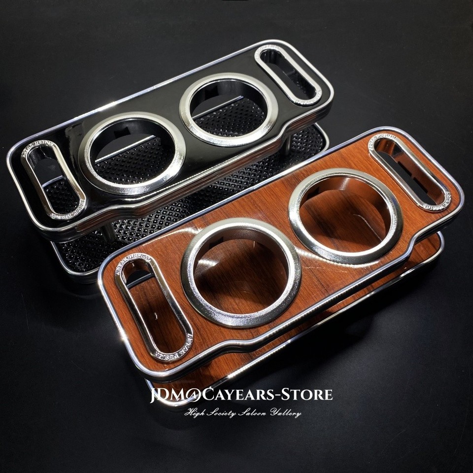 JDM JP Chrome Piano Black Cup Holder Drink Car Instrument Desk Table ...