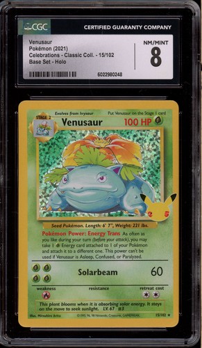 Pokemon Venusaur Celebrations Classic Coll. Base Set Holo Rare #15 CGC ...