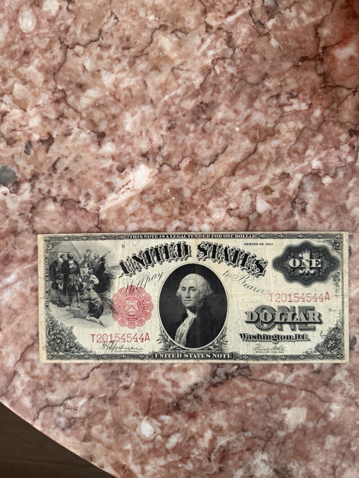 $1 Dollar Federal Reserve Note 1917 with Misalignment and Rare Serial ...