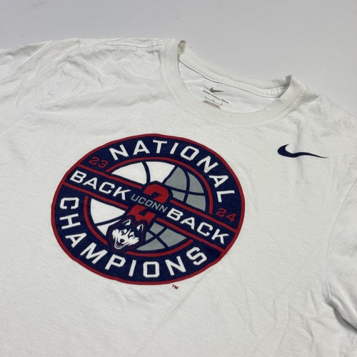 UConn Huskies Shirt Mens Large White NCAA Basketball Back 2 Back Champs ...