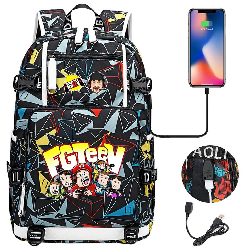 Fgteev Backpack School Bag Multifunction USB Charge Bag Laptop Backpack ...