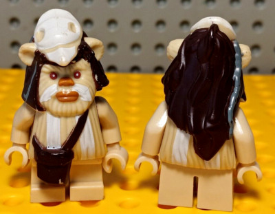 LEGO EWOK Tan Star Wars LOGRAY Teddy Bear Skull Hat Satchel Brown Hood ...