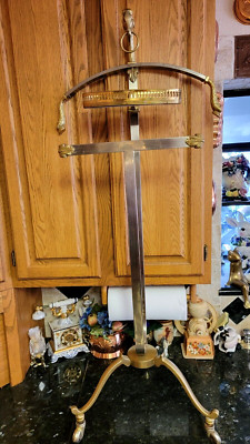 SUPER RARE Gentlemen’s Butler Valet BRASS RAM'S HEAD & FEET & Stainless ...