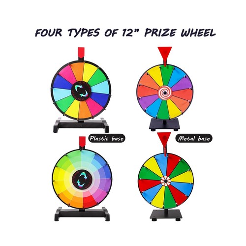 iElyiEsy 12 Inch Prize Wheel 12 Slots Tabletop Spinning Wheel for ...