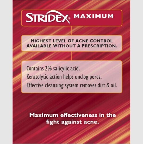 2x 90 Ct Stridex Medicated Acne Treatment Pads, Max Strength 2.0% ...