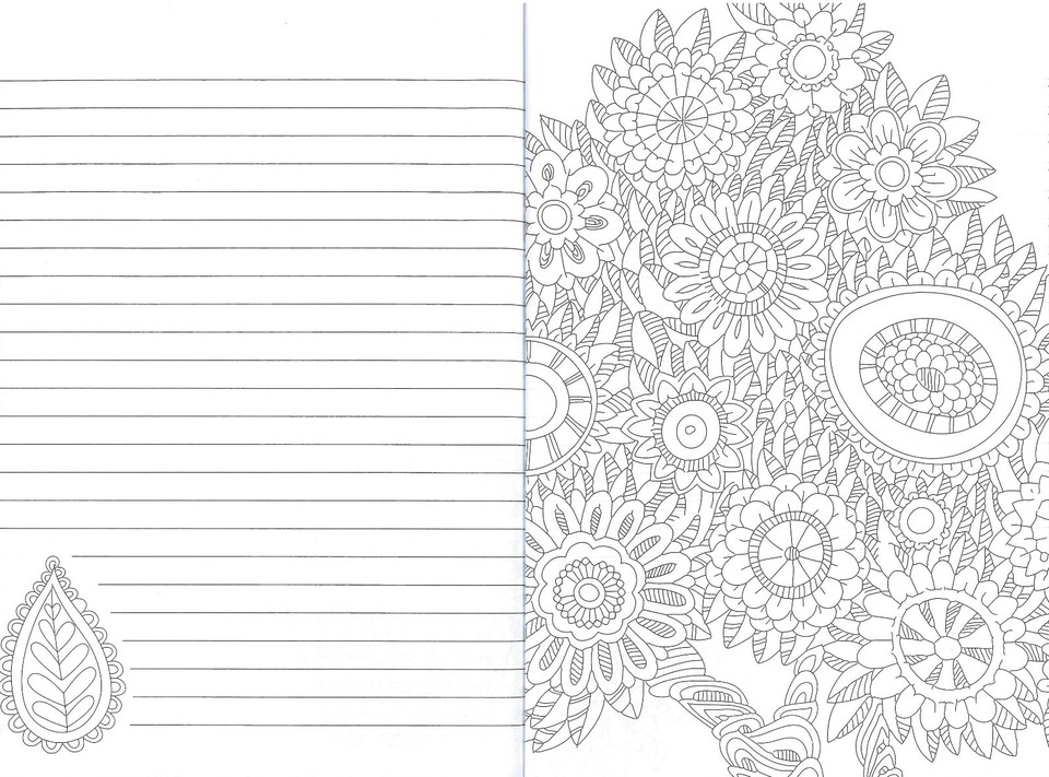 A5 Doodle Notebook Lined Notepad Therapy Colouring Diary Journal Single ...