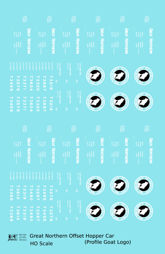 K4 HO Scale Decals Great Northern Offset Twin Hopper Glacier National ...