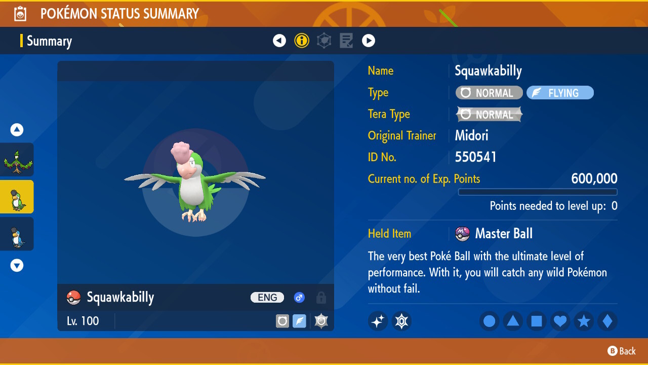 Shiny All Squawkabilly Forms Set 6iv Battle Ready | Pokemon Scarlet and ...